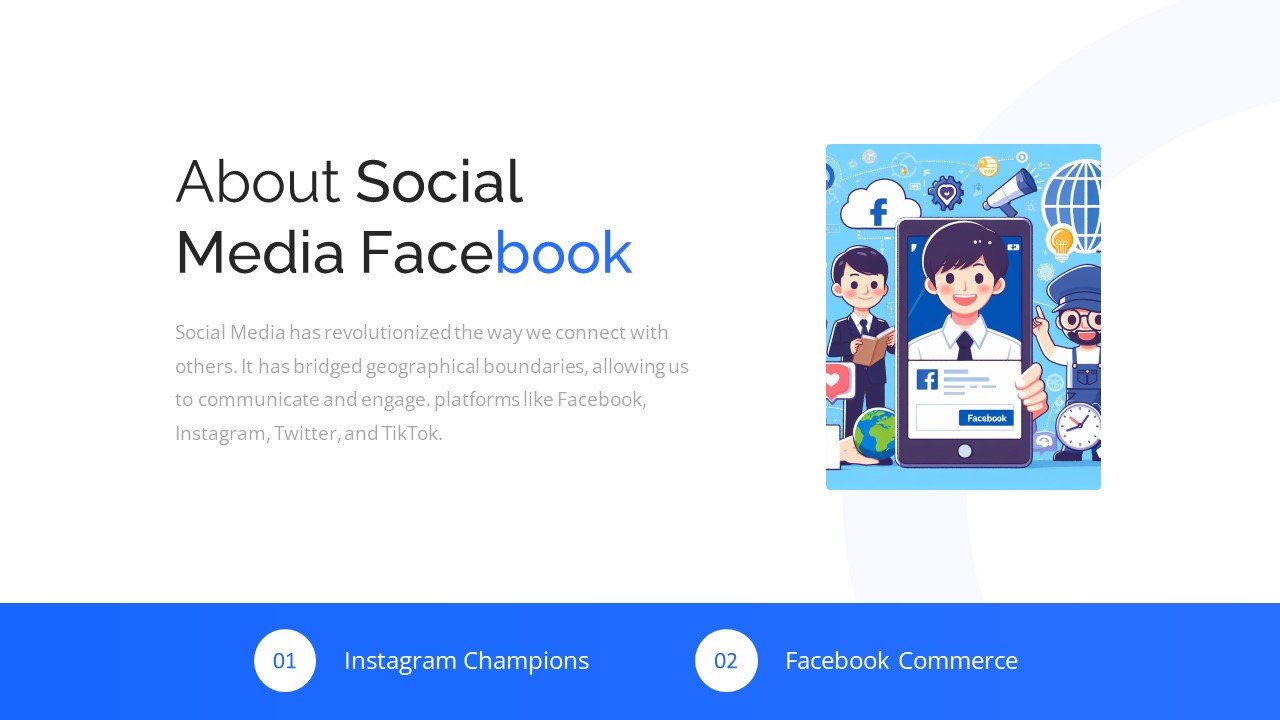 Facebook Social Media Google Slides Template, Presentation Templates