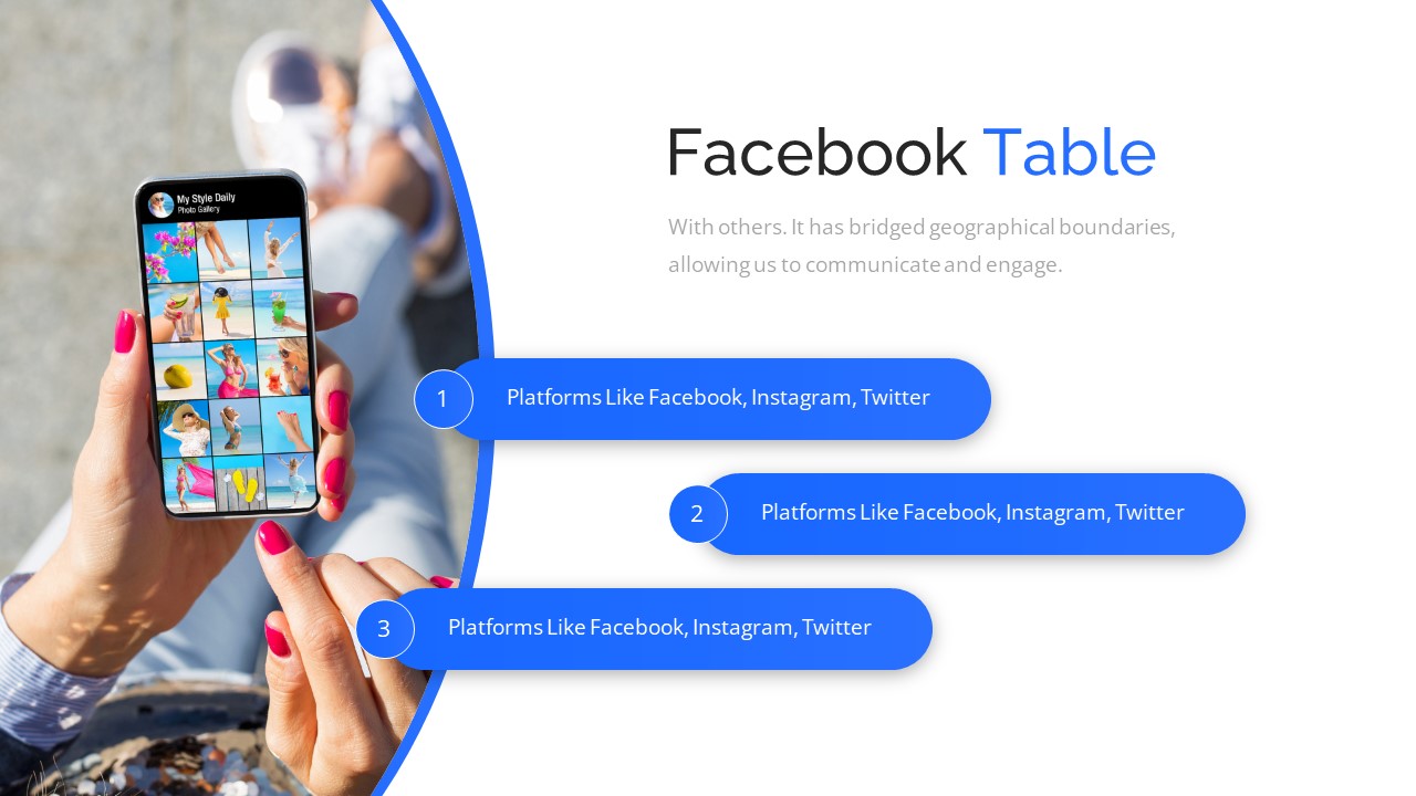 Facebook Social Media Google Slides Template, Presentation Templates