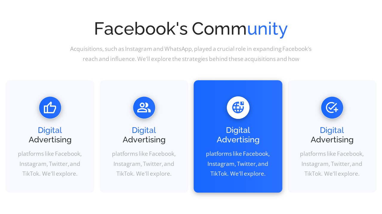 Facebook Social Media Google Slides Template, Presentation Templates