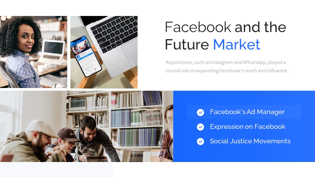 Facebook Social Media Google Slides Template, Presentation Templates