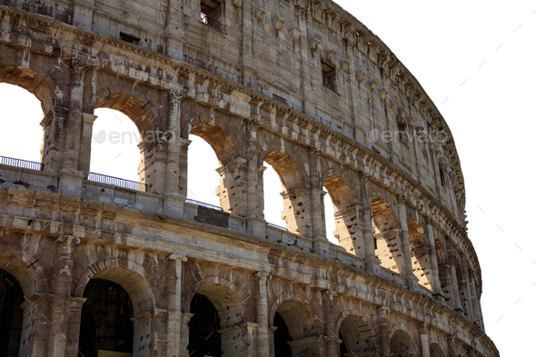 Colosseum isolated on white transparent, Rome Italy, Stock Photo by rawf8