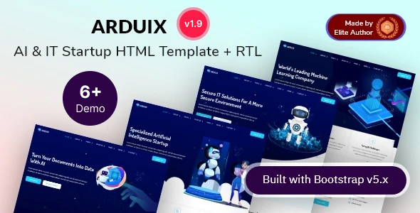 Arduix - AI & IT Startup Bootstrap 5 Template by EnvyTheme | ThemeForest