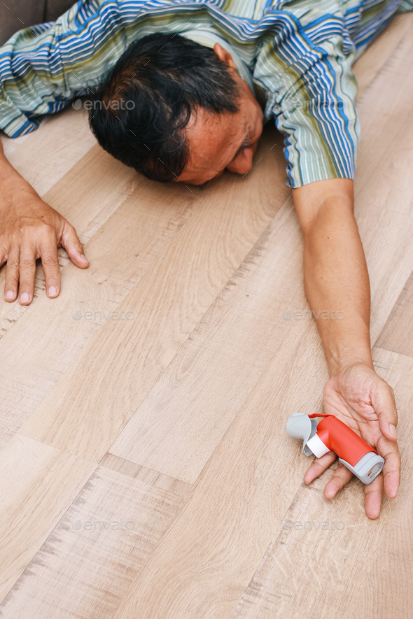 Old Man With Asthma Inhaler Stock Photo by Garakta-Studio | PhotoDune