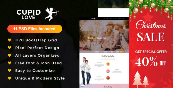 CUPID LOVE - Dating Website PSD Template by Potenzaglobalsolutions