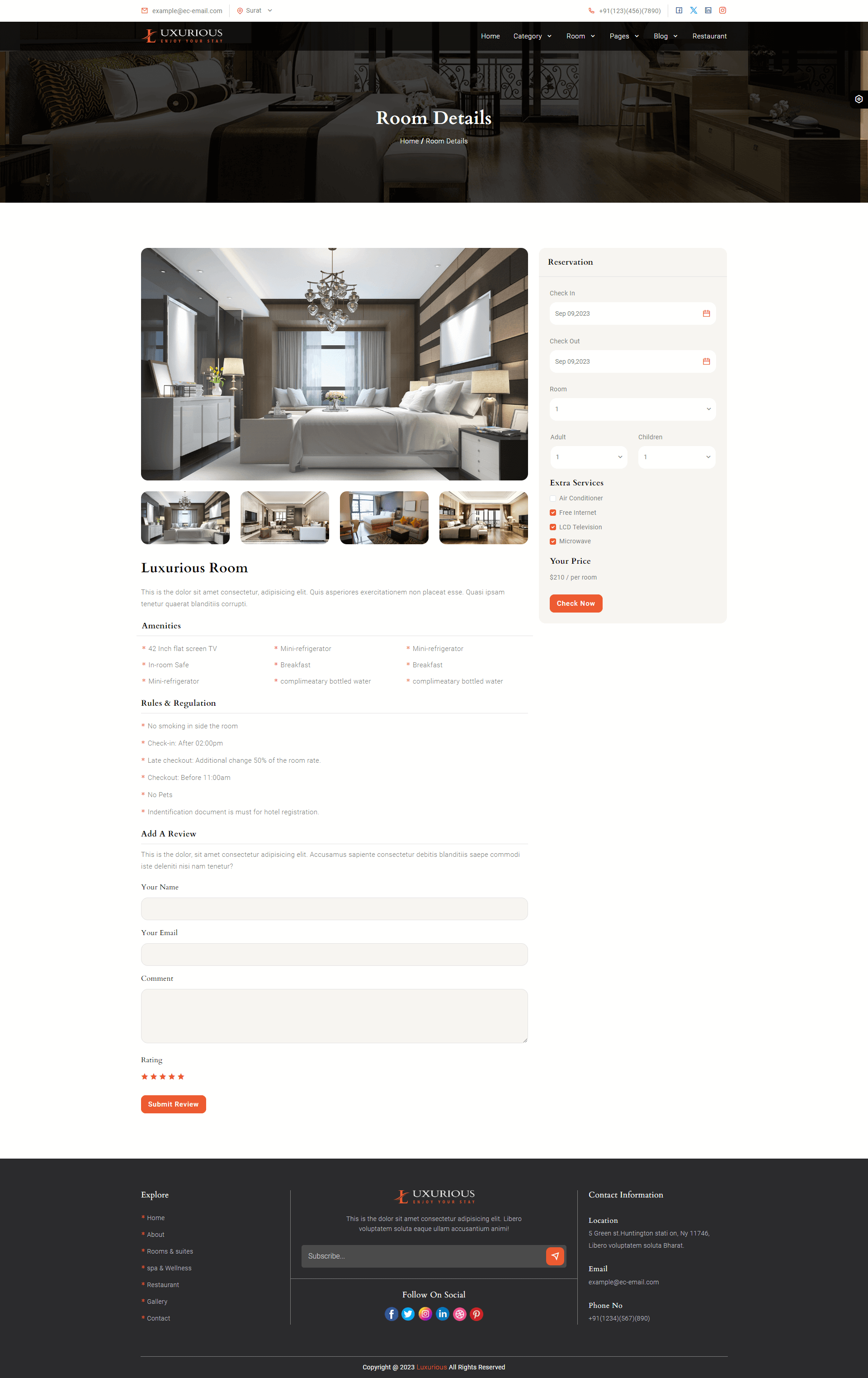 Luxurious - Hotel Booking HTML Template + Admin Dashboard by ashishmaraviya