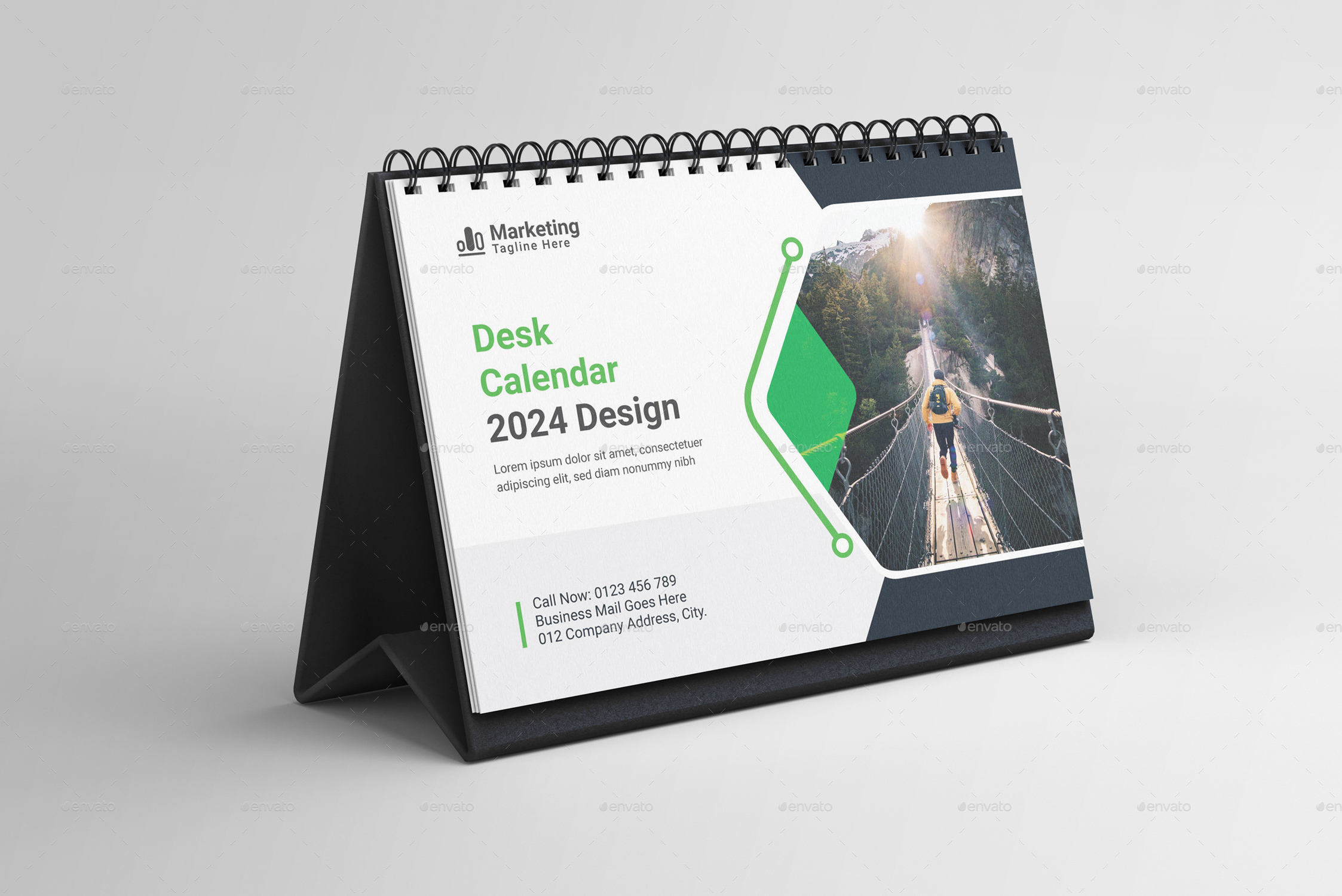 Desk Calendar 2024, Print Templates | GraphicRiver