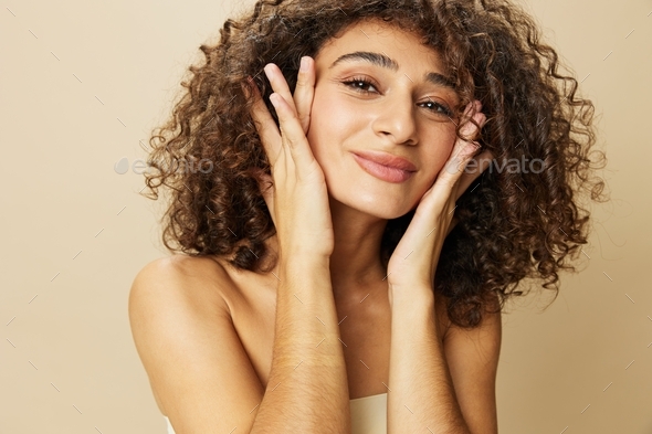 Woman Beauty Face Close Up Skin Health Nails And Hair Hair Dryer Style