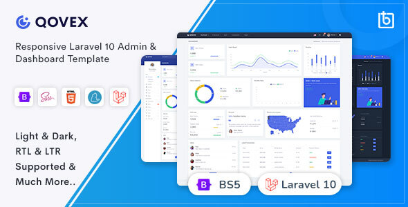 Qovex - Laravel Admin & Dashboard Template by Themesbrand | ThemeForest