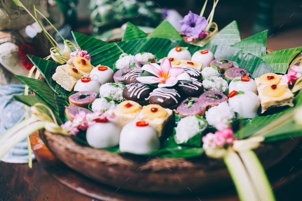 Plate with traditional Balinese desserts Stock Photo by GaudiLab ...