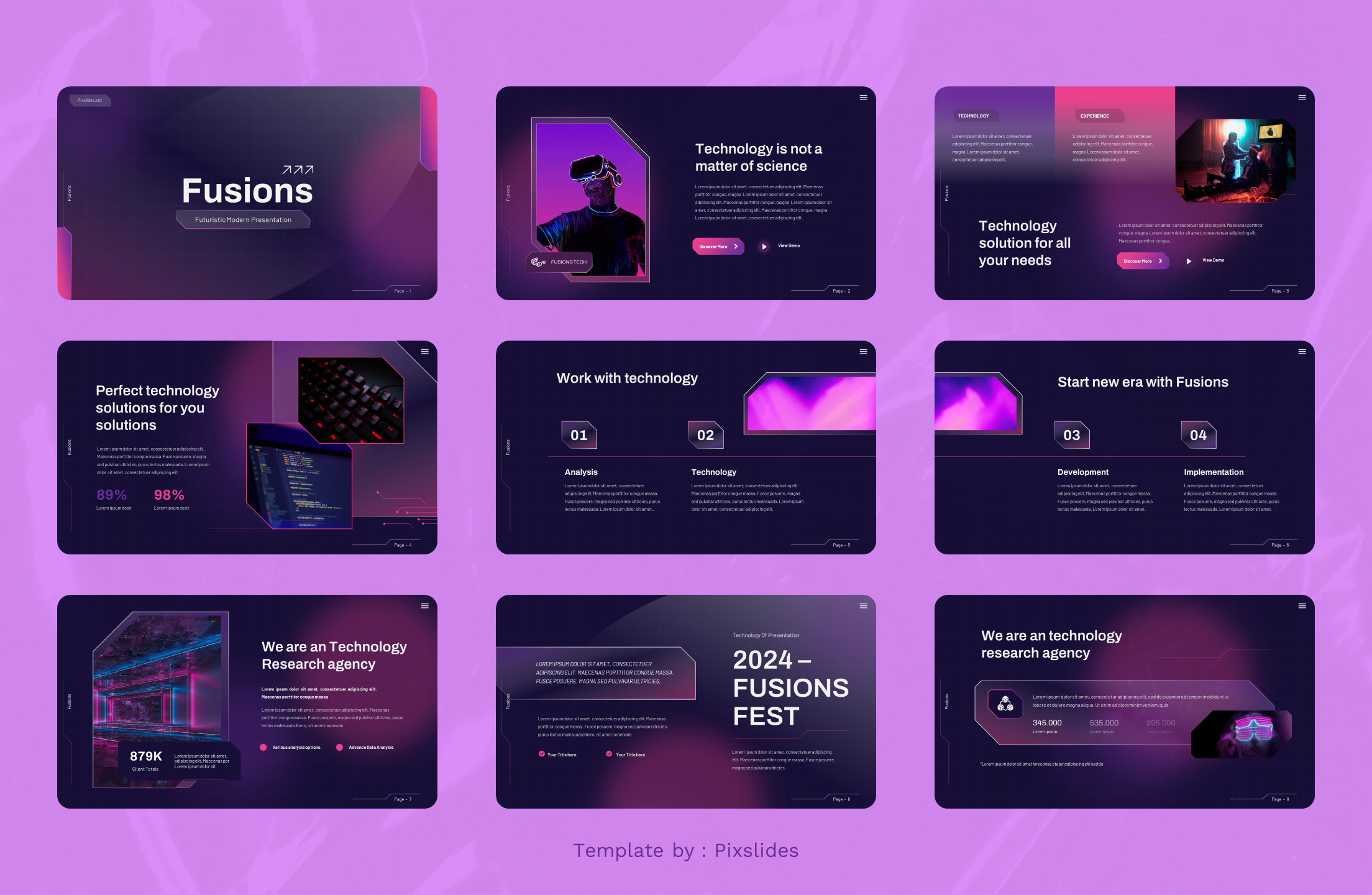 Fusions - Futuristic Modern Keynote Presentation, Presentation Templates