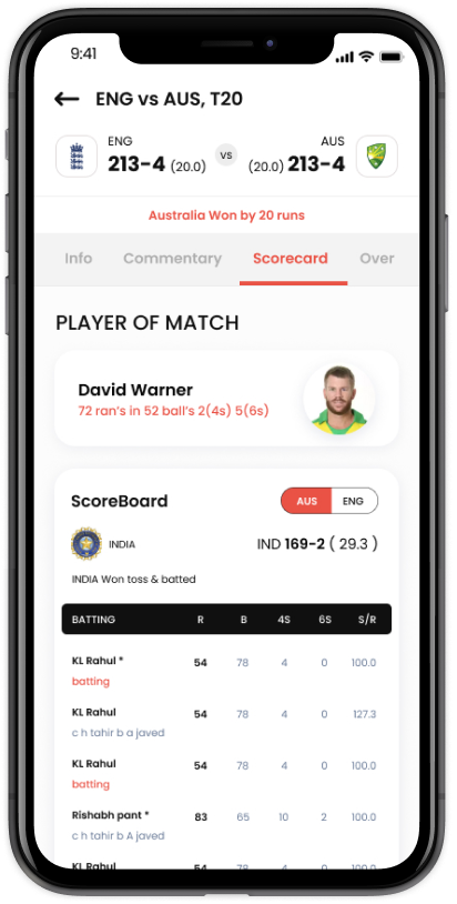 Cricket App v1.0. - Cricbuzz Clone | React Native mobile app template ...