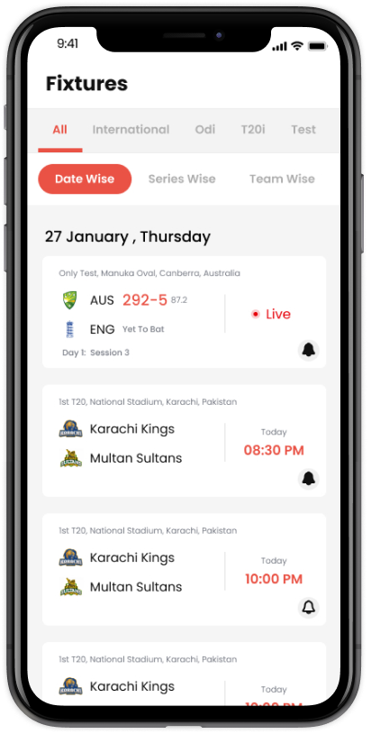 Cricket App v1.0. - Cricbuzz Clone | React Native mobile app template ...