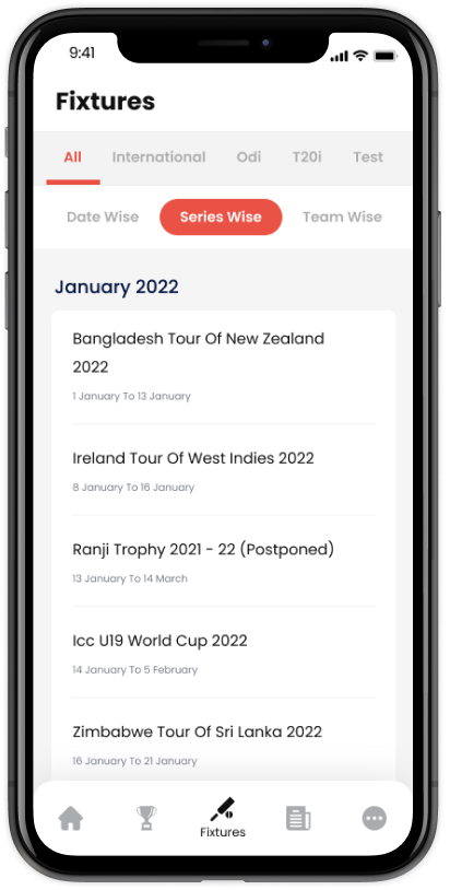 Cricket App v1.0. - Cricbuzz Clone | React Native mobile app template ...