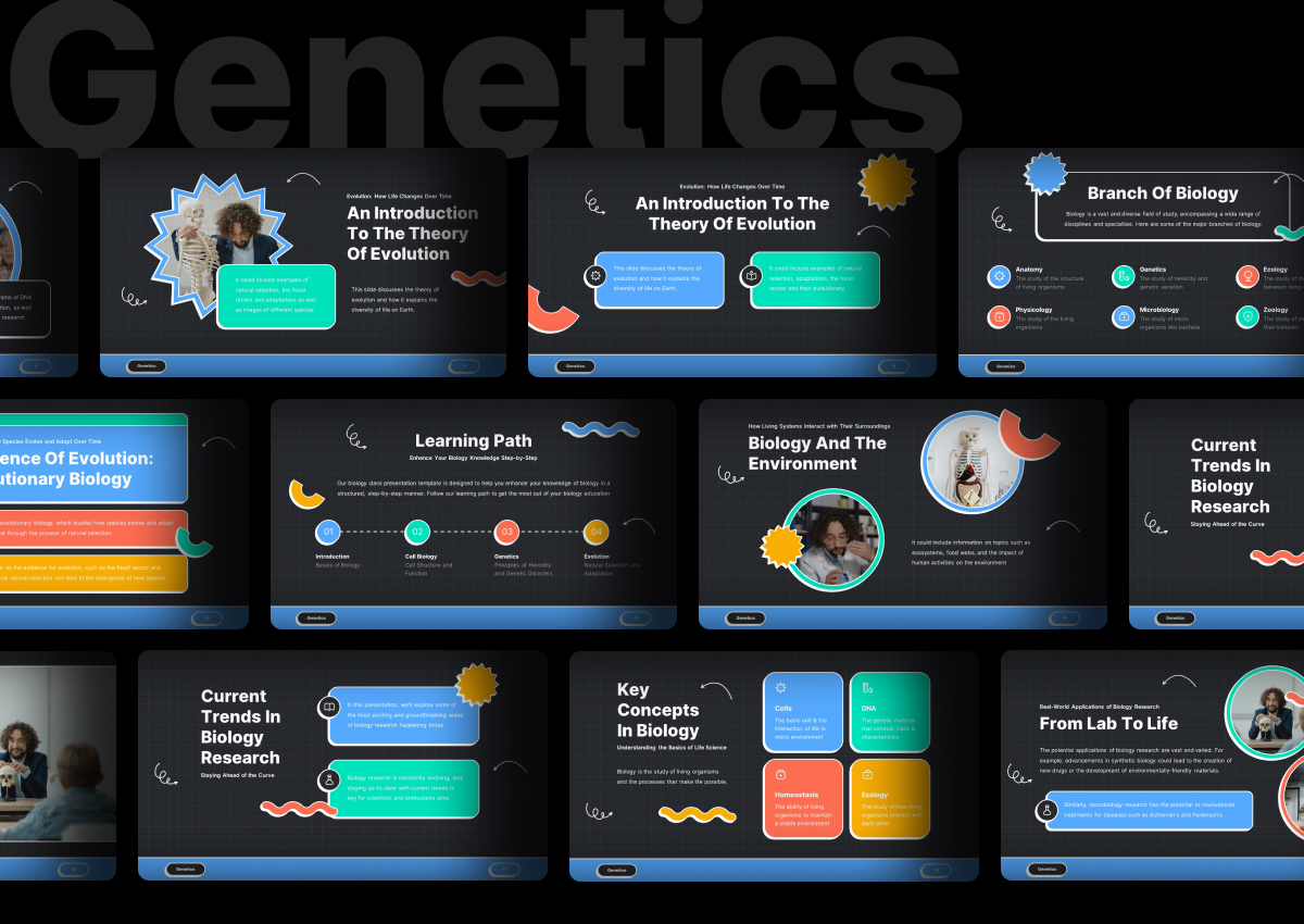 Genetics - Biology Class Keynote Presentation, Presentation Templates