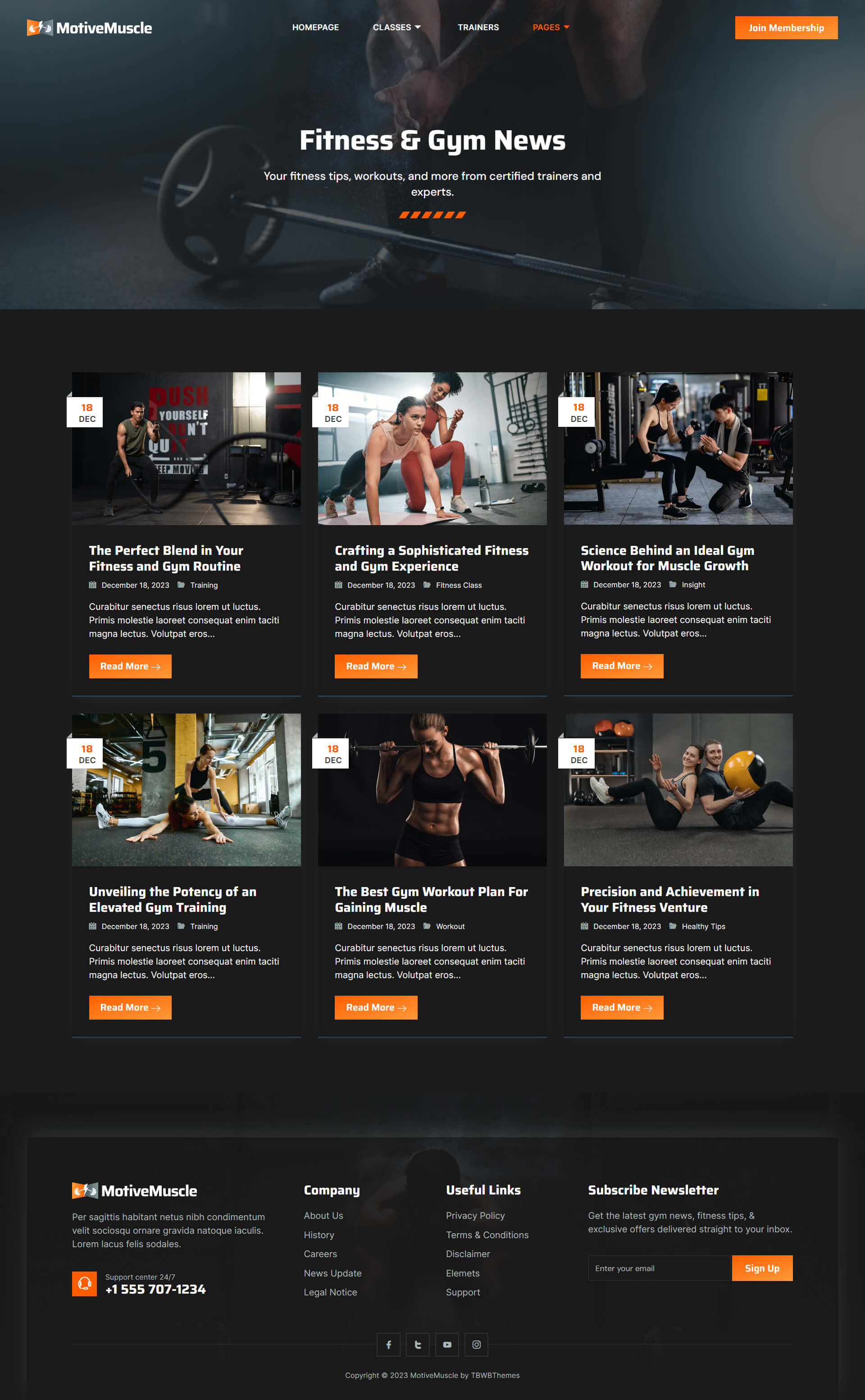 MotiveMuscle - Fitness & Gym Elementor Template Kit by TBWBthemes ...