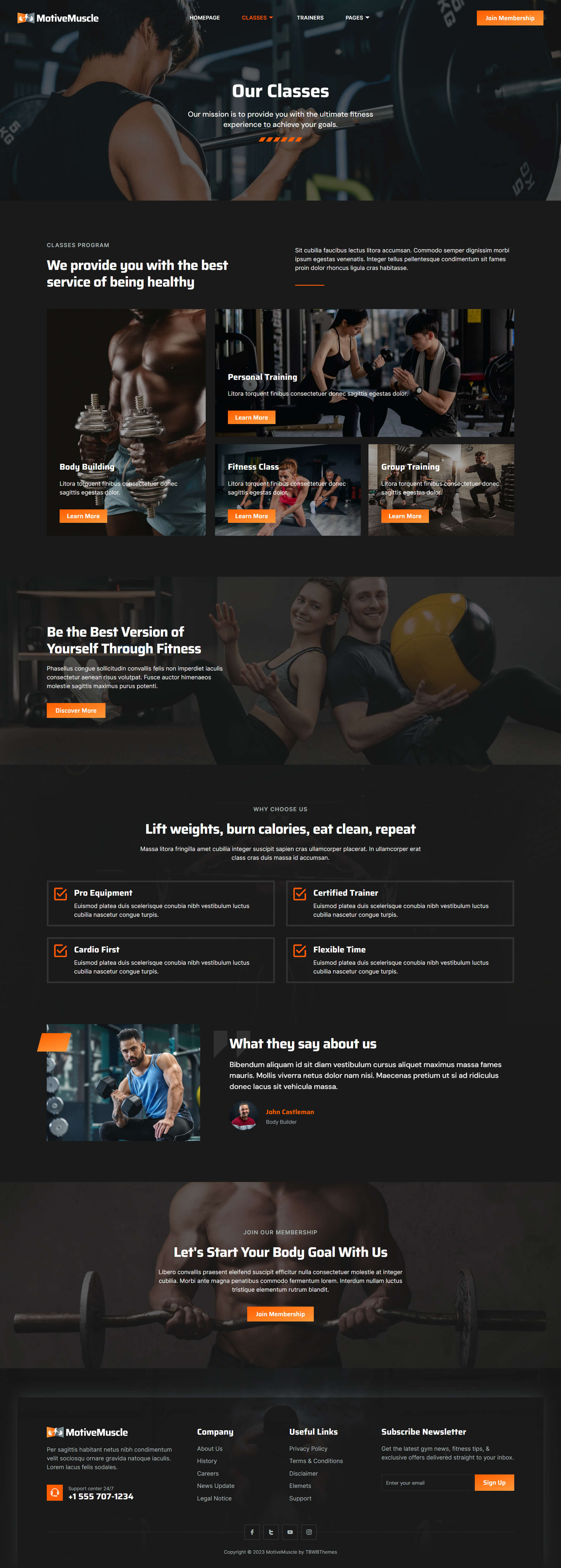 MotiveMuscle - Fitness & Gym Elementor Template Kit by TBWBthemes ...