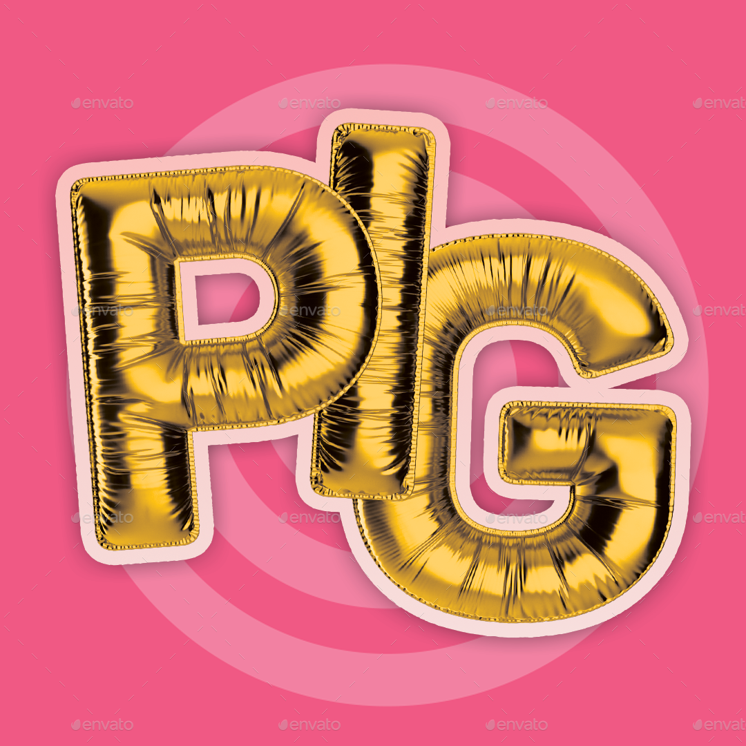 Balloon 3D Font (A-Z) - Changeable color, Graphics | GraphicRiver