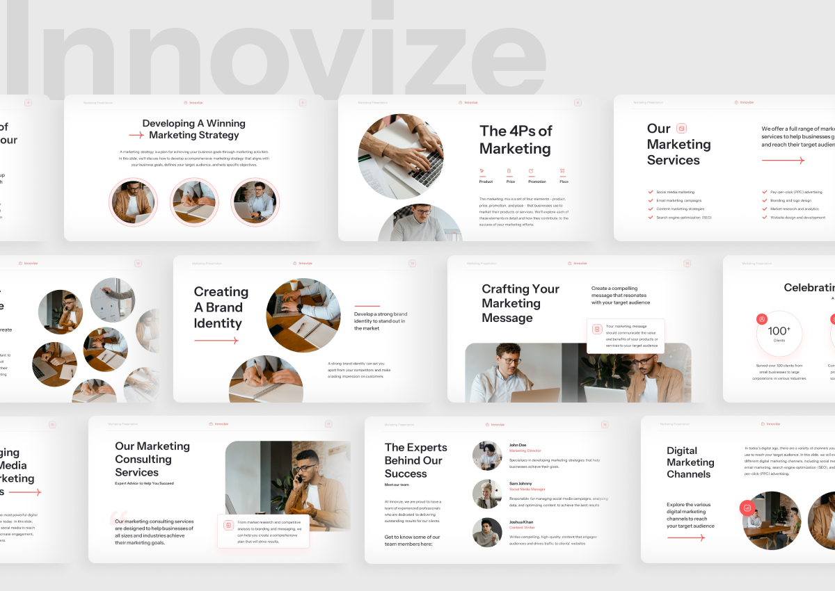 Innovize - Marketing Google Slides Presentation, Presentation Templates