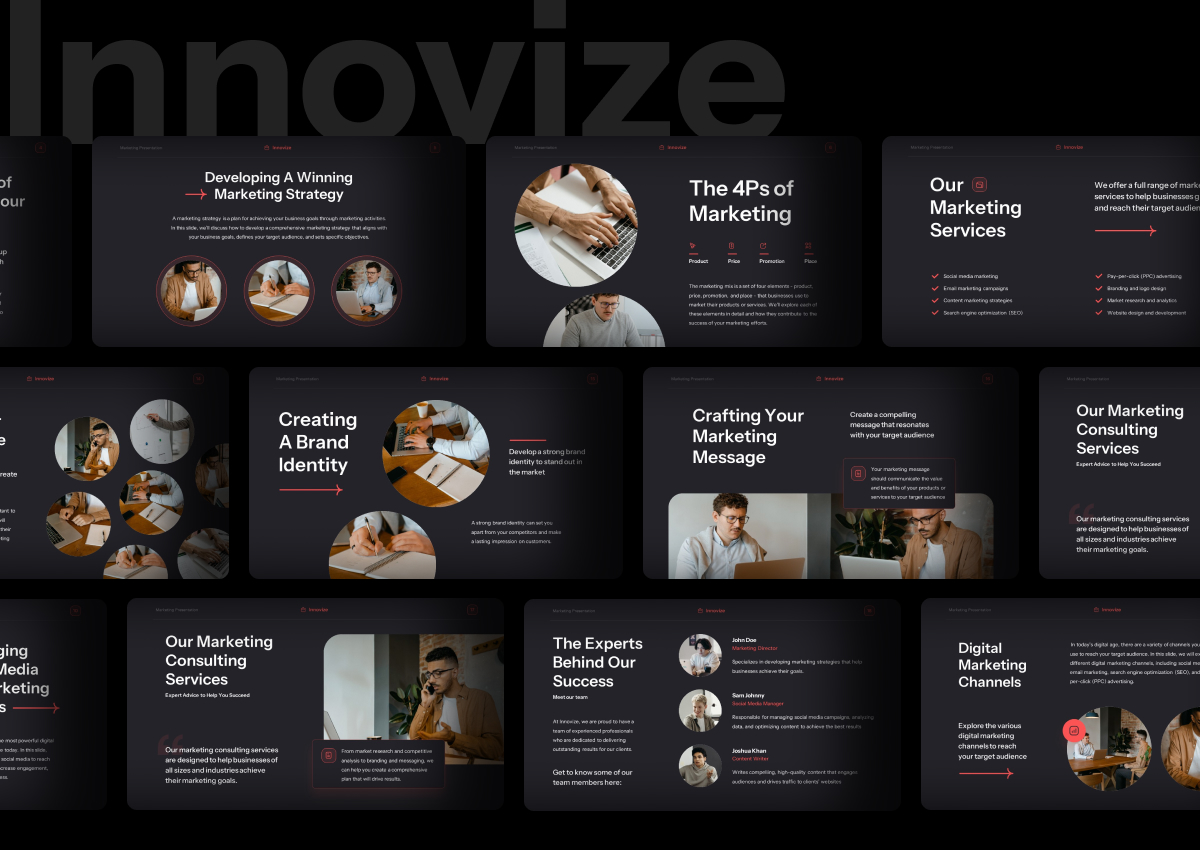 Innovize - Marketing Google Slides Presentation, Presentation Templates