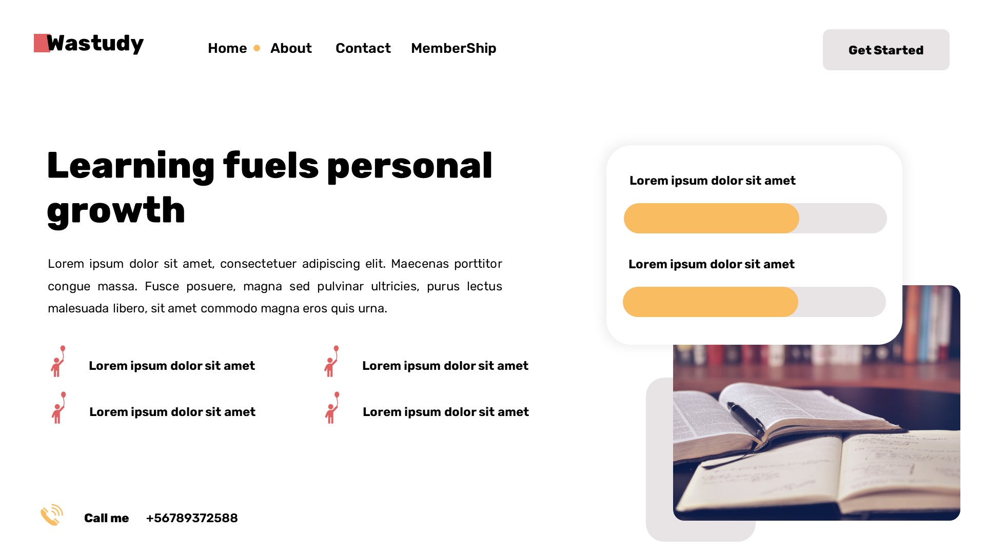 Wastudy - Learning Case Study Powerpoint Template, Presentation Templates