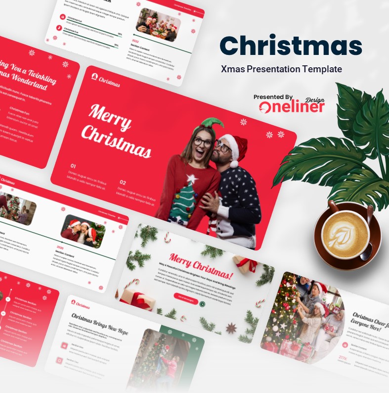 Merry Christmas Day Google Slides Template, Presentation Templates