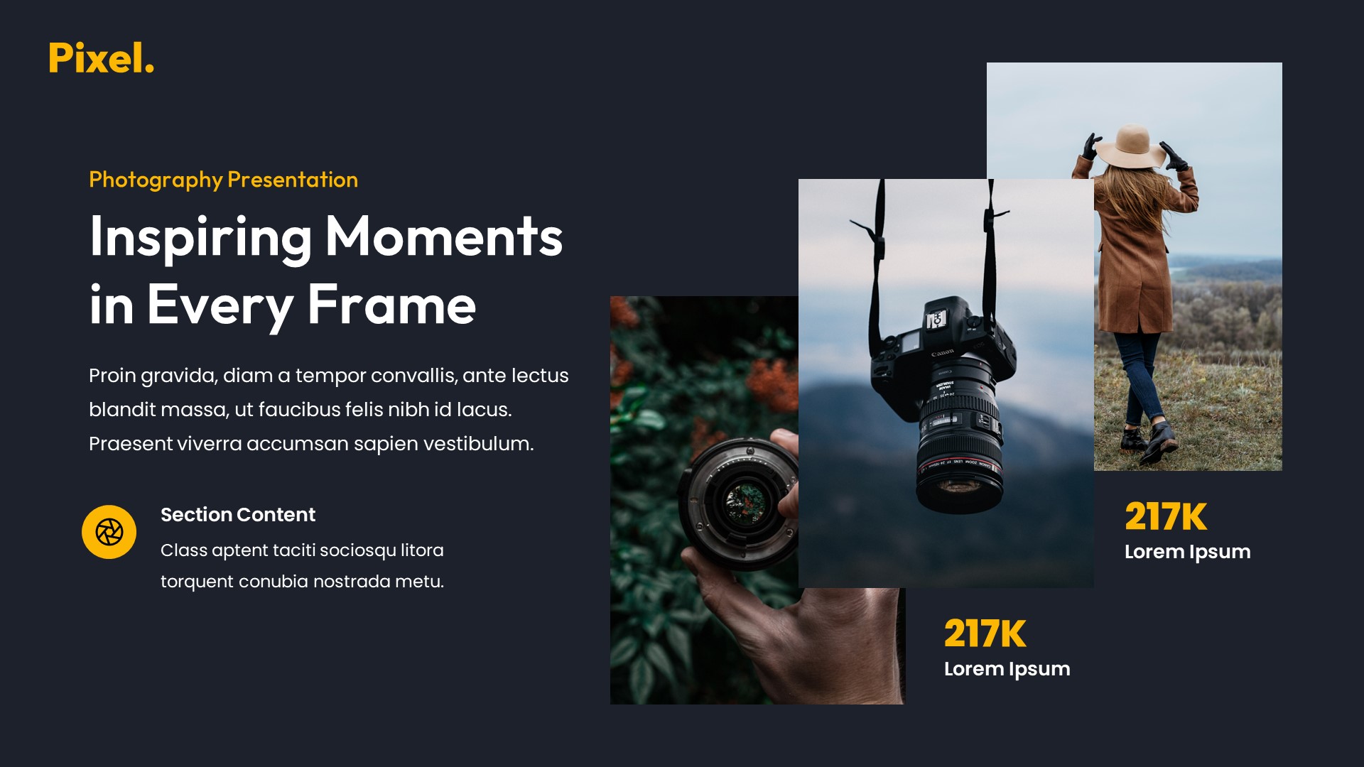 Pixel - Photo Album & Camera Powerpoint Template, Presentation Templates