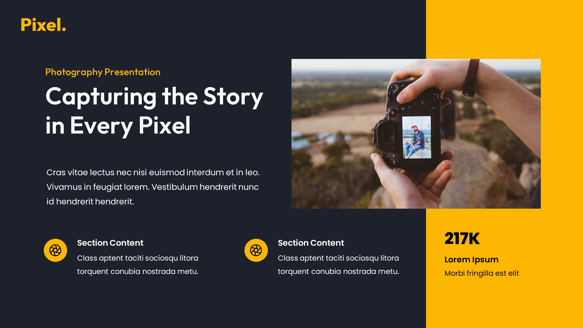Pixel - Photo Album & Camera Powerpoint Template, Presentation Templates