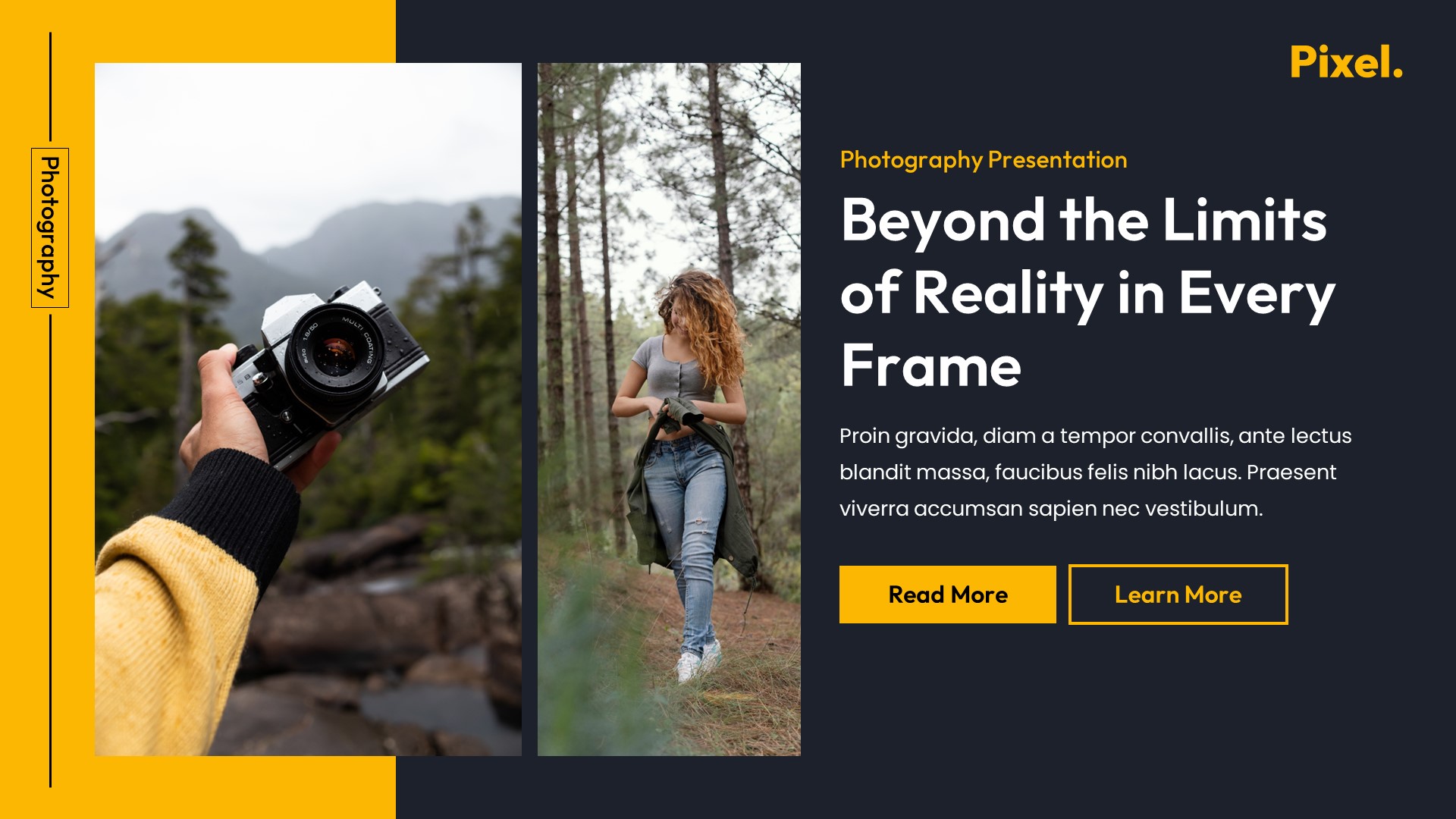 Pixel - Photo Album & Camera Powerpoint Template, Presentation Templates