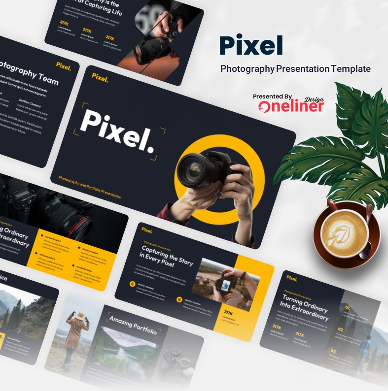 Pixel - Photo Album & Camera Powerpoint Template, Presentation Templates