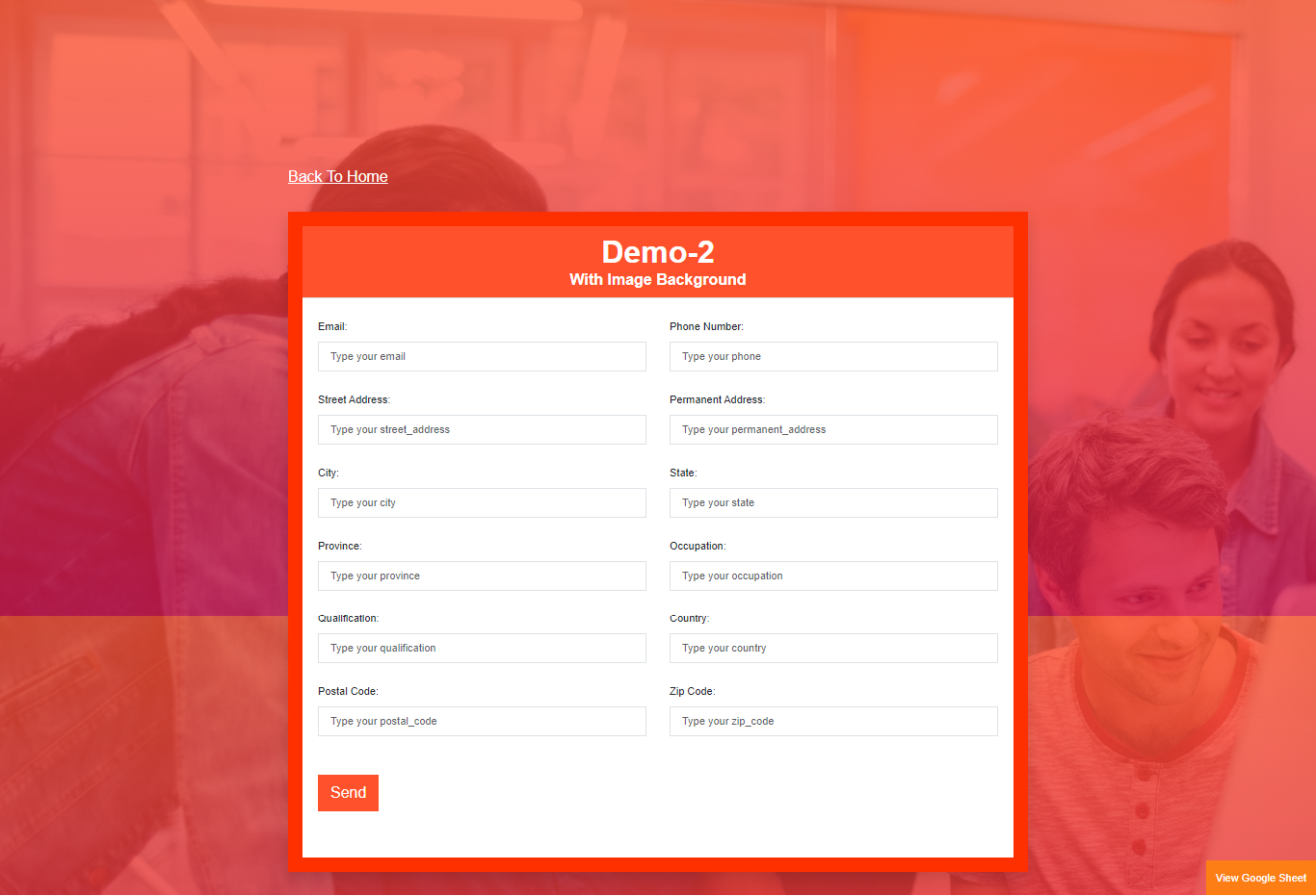 Custom Google Sheet Form by Designcollection | CodeCanyon