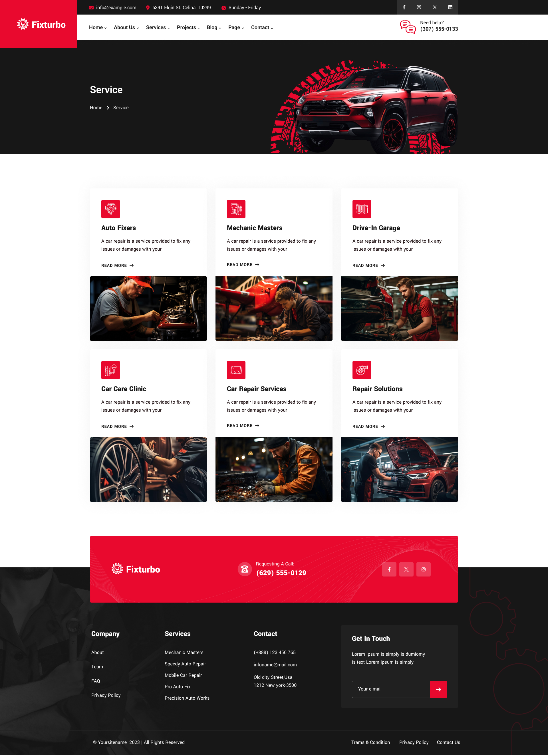 Fixturbo - Car Repair & Auto Services Figma Template by wowtheme7 ...