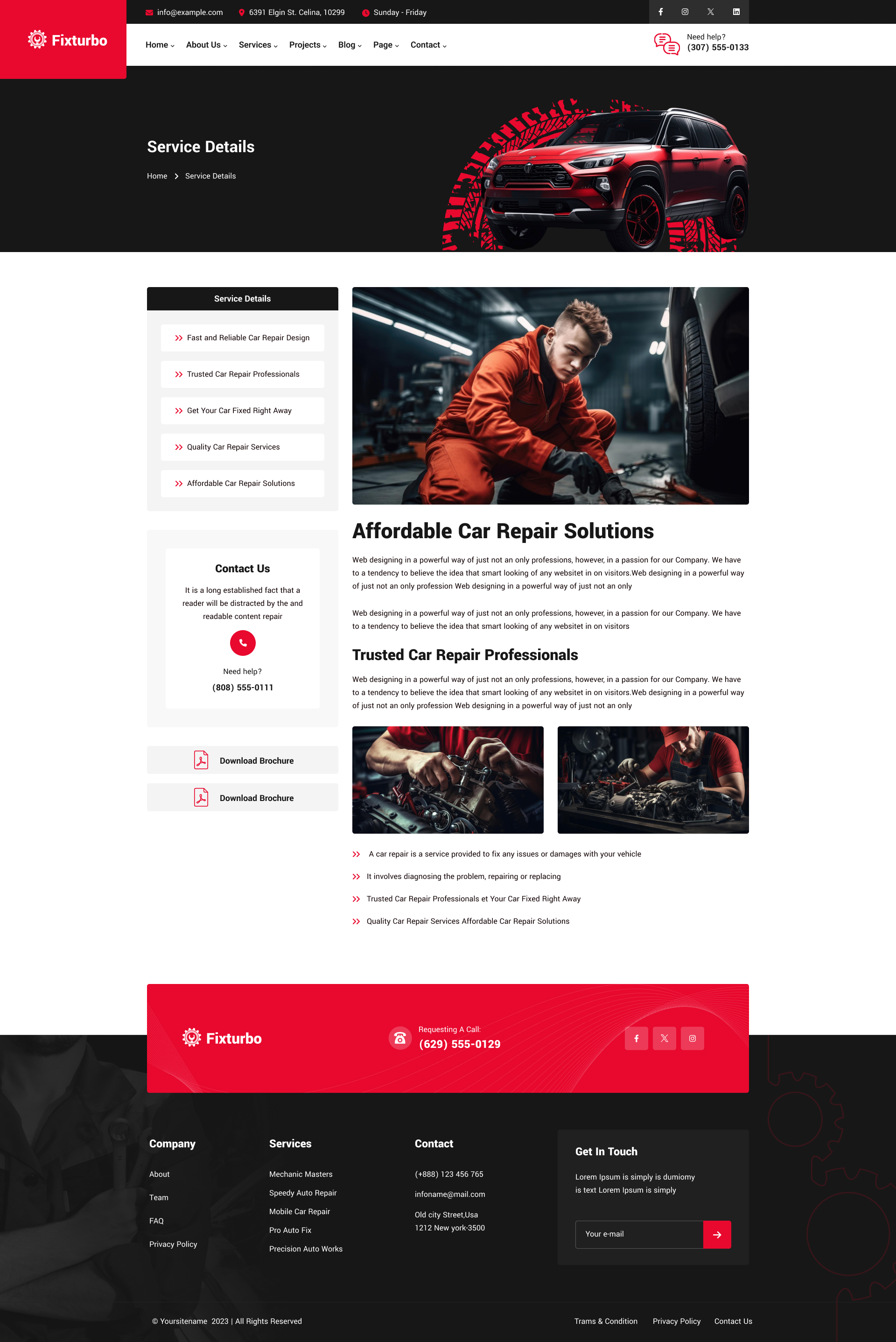 Fixturbo - Car Repair & Auto Services Figma Template by wowtheme7 ...