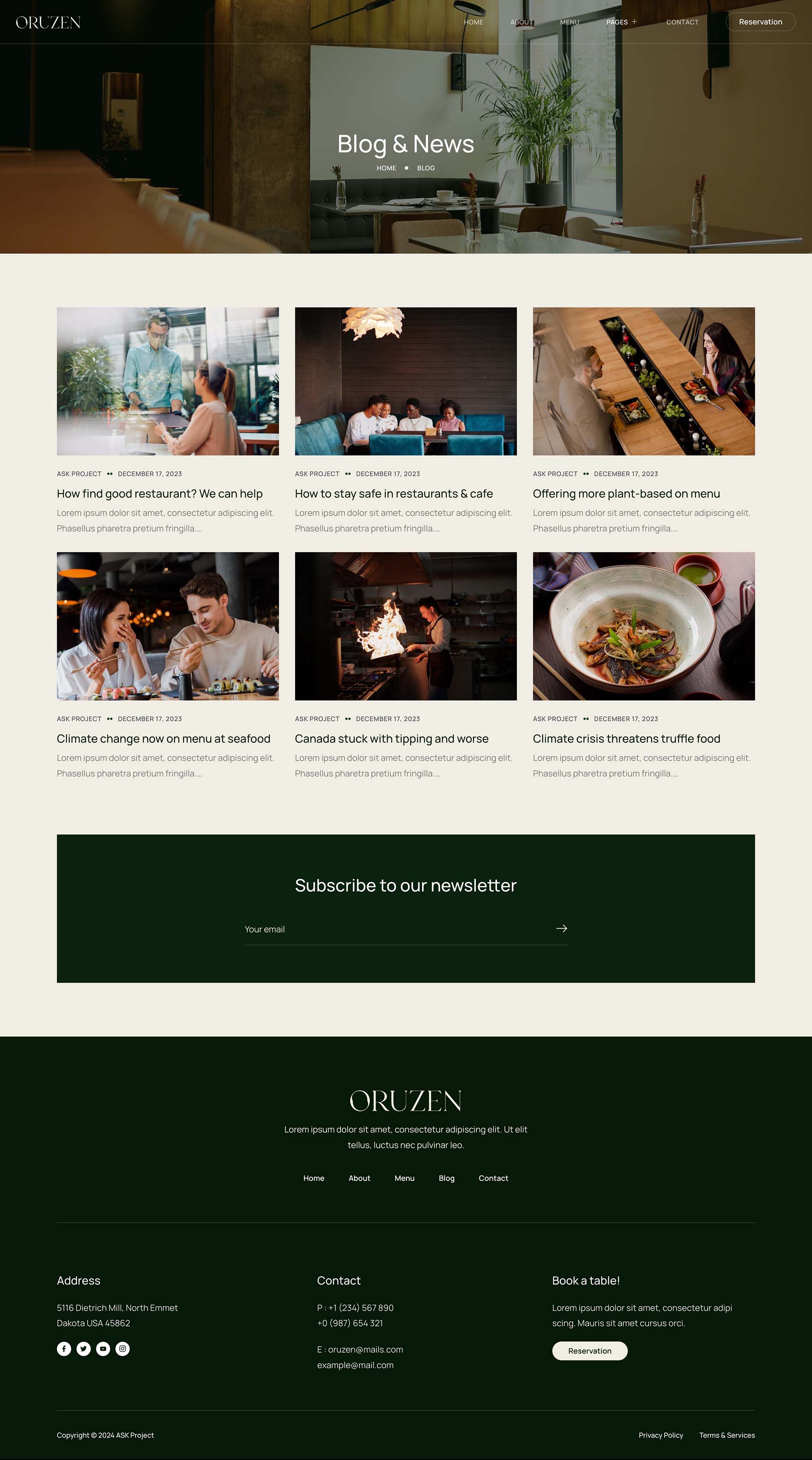 Oruzen - Restaurant & Cafe Elementor Template Kit by askproject | ThemeForest