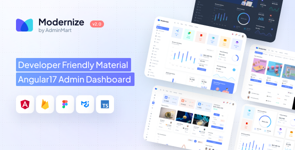 Modernize Angular Admin Dashboard by adminmart | ThemeForest