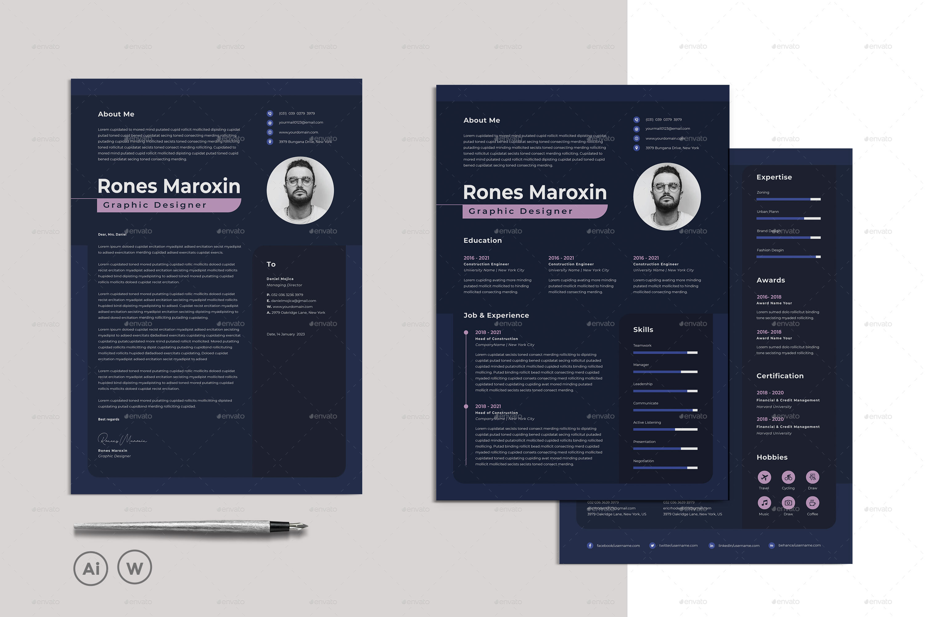 Resume Word Template, Print Templates | GraphicRiver