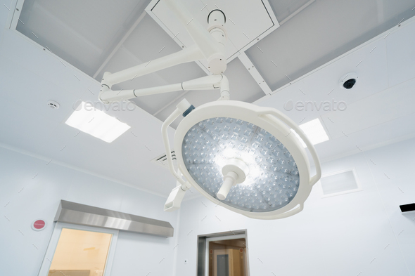 Big round lamps on the surgery room ceiling Advanced illumination ...