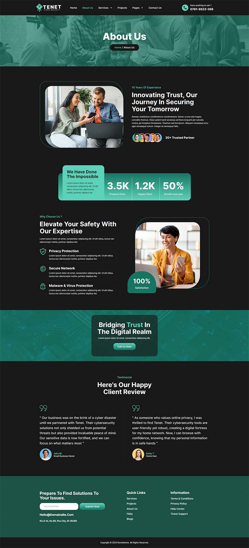 Tenet - Cyber Security Services Elementor Pro Template Kit by Rometheme