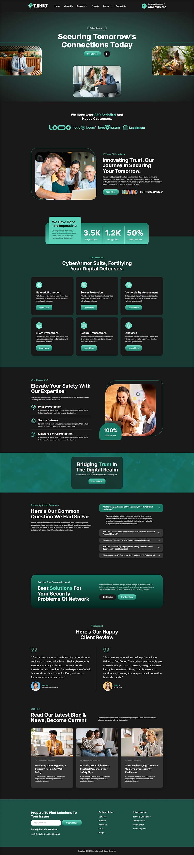 Tenet - Cyber Security Services Elementor Pro Template Kit by Rometheme