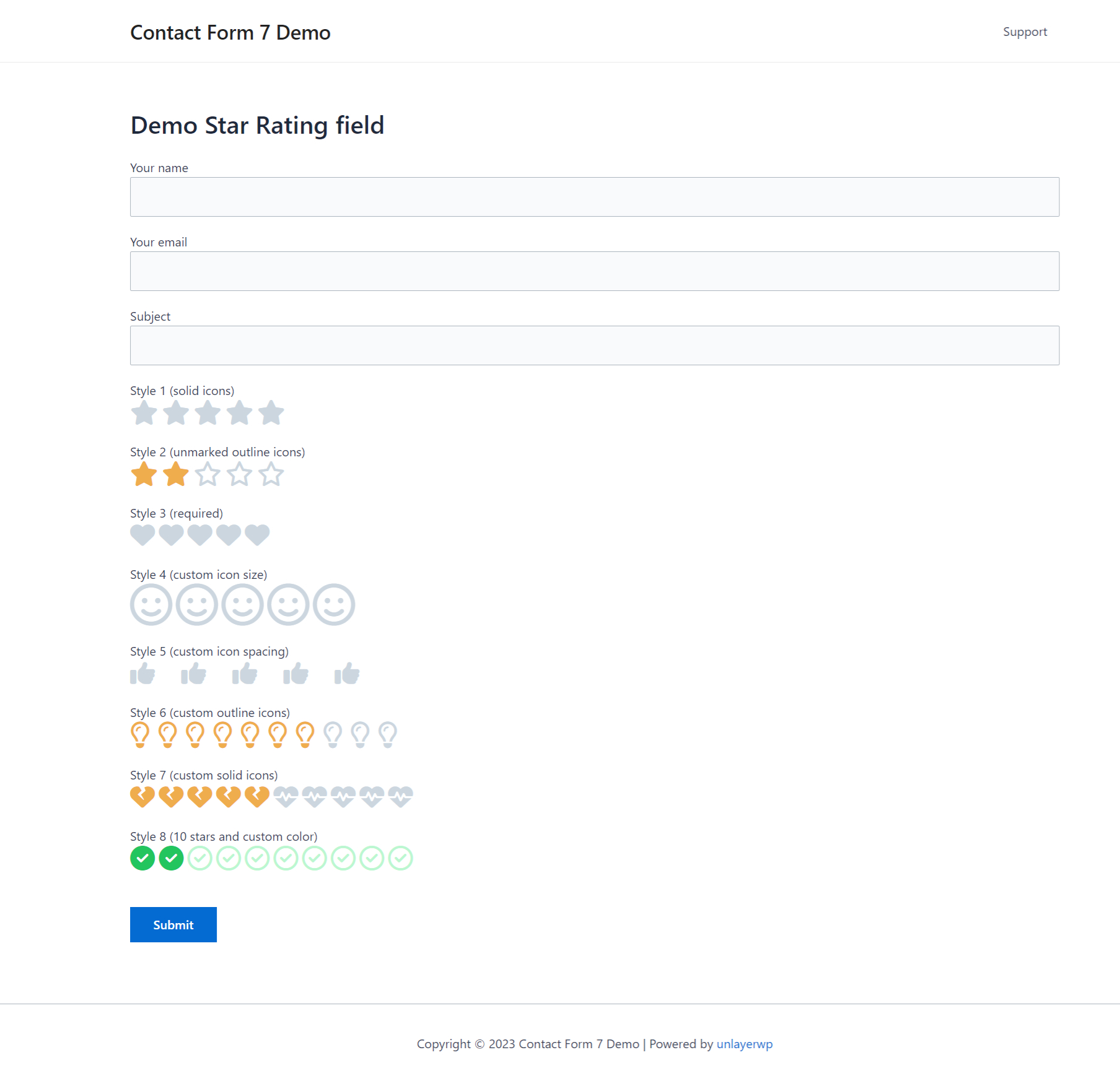 Rating Field for Contact Form 7 by hulkplugins | CodeCanyon