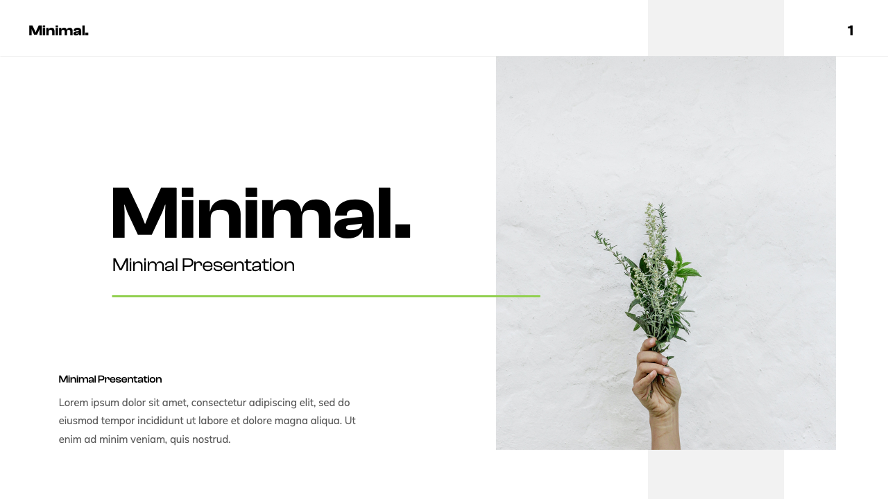 Minimal - Minimalist Aesthethic Keynote Template, Presentation Templates