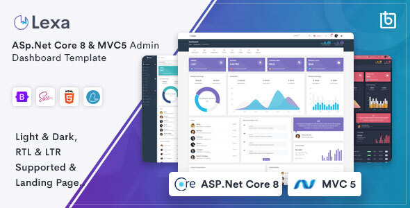 Lexa - ASP.Net Core 8 & MVC5 Admin Dashboard Template by Themesbrand