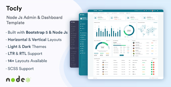 Tocly - NodeJs Admin & Dashboard Template by themesdesign | ThemeForest