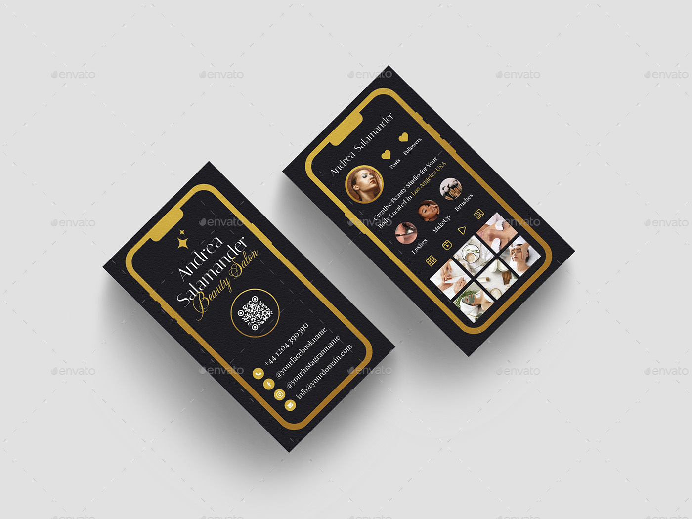 Phone Esthetician Business Card Template, Print Templates | GraphicRiver