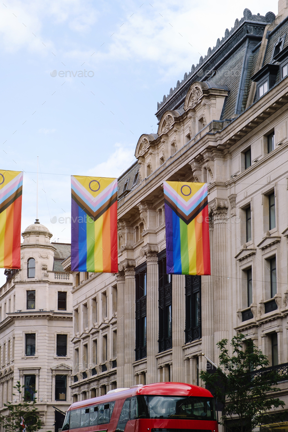 Pride flag color develops on buildings in London Stock Photo by ...