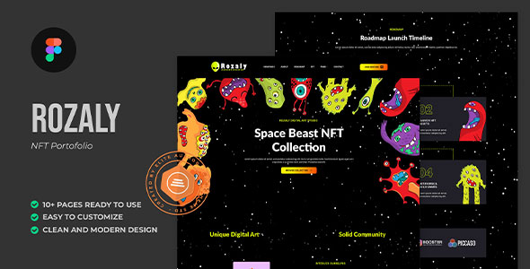 Rozaly - NFT Portofolio Figma Template by Rometheme | ThemeForest