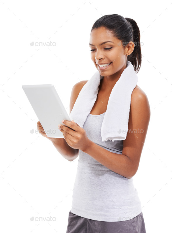 Exploring her new tablets functions Stock Photo by YuriArcursPeopleimages Exploring her new tablets functions Stock Photo by YuriArcursPeopleimages