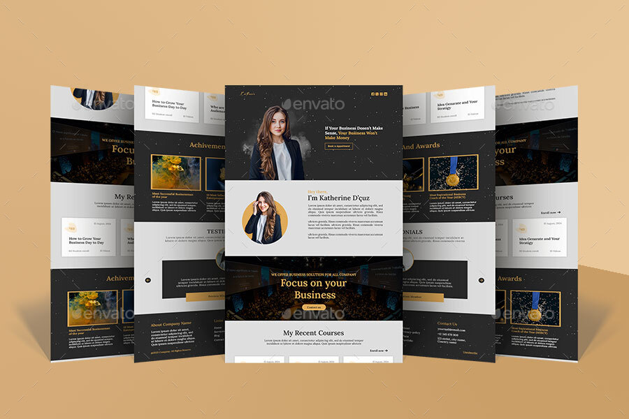 Influencer Email Newsletter PSD Template, Web Elements | GraphicRiver
