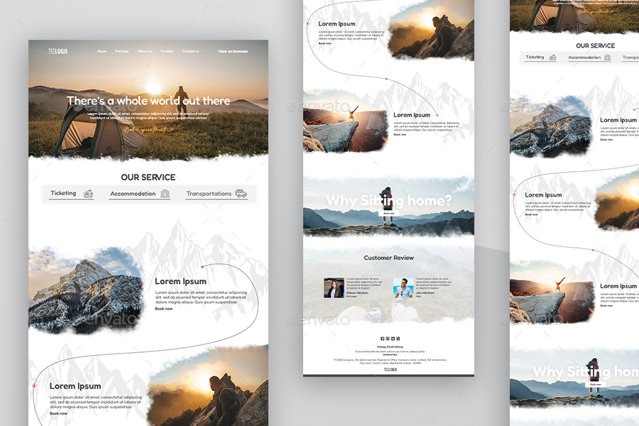 Tourism Email Newsletter PSD Template, Web Elements | GraphicRiver