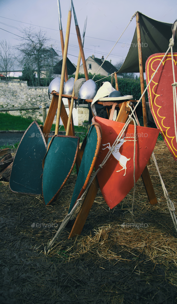 many objects on display next to each other in the grass Stock Photo by ...