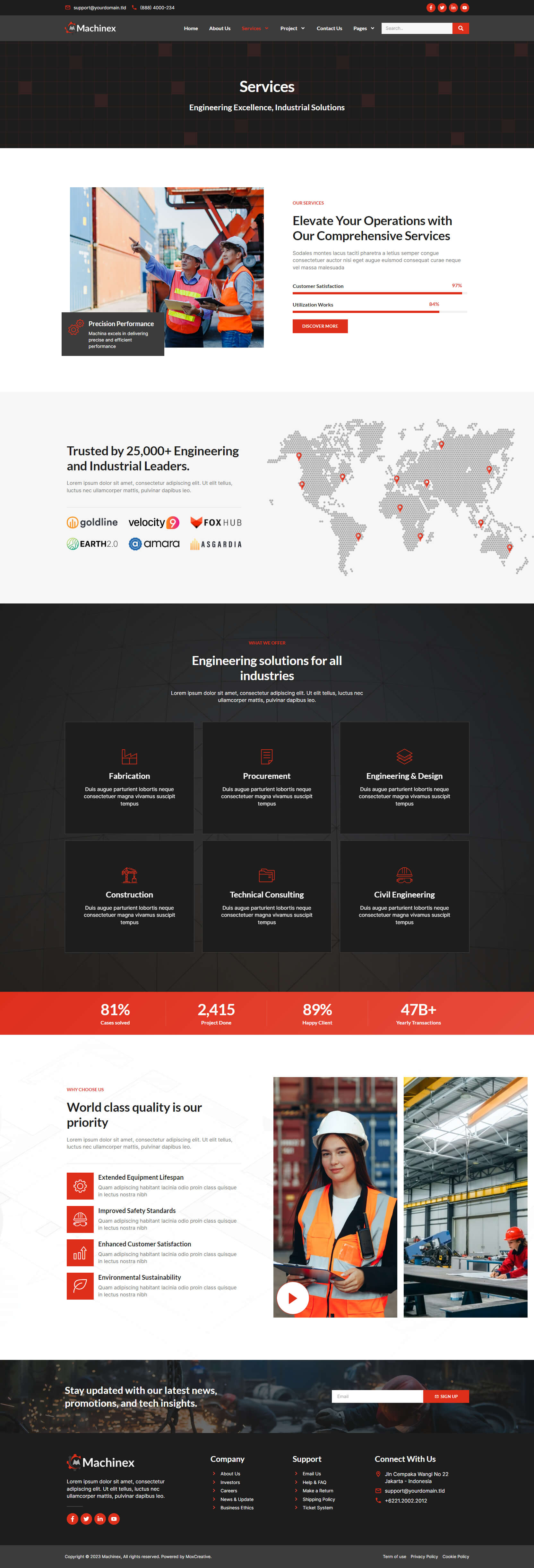 Machinex - Engineering & Industrial Service Elementor Template Kit by ...